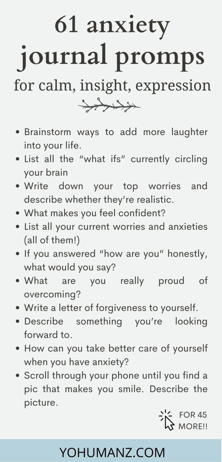 61 Journal Prompts for Anxiety: For Calm, Insight & Expression