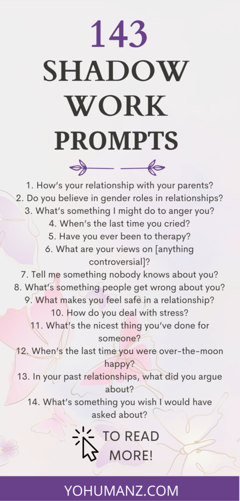 143 Shadow Work Prompts To Ease Yourself Into Transformation