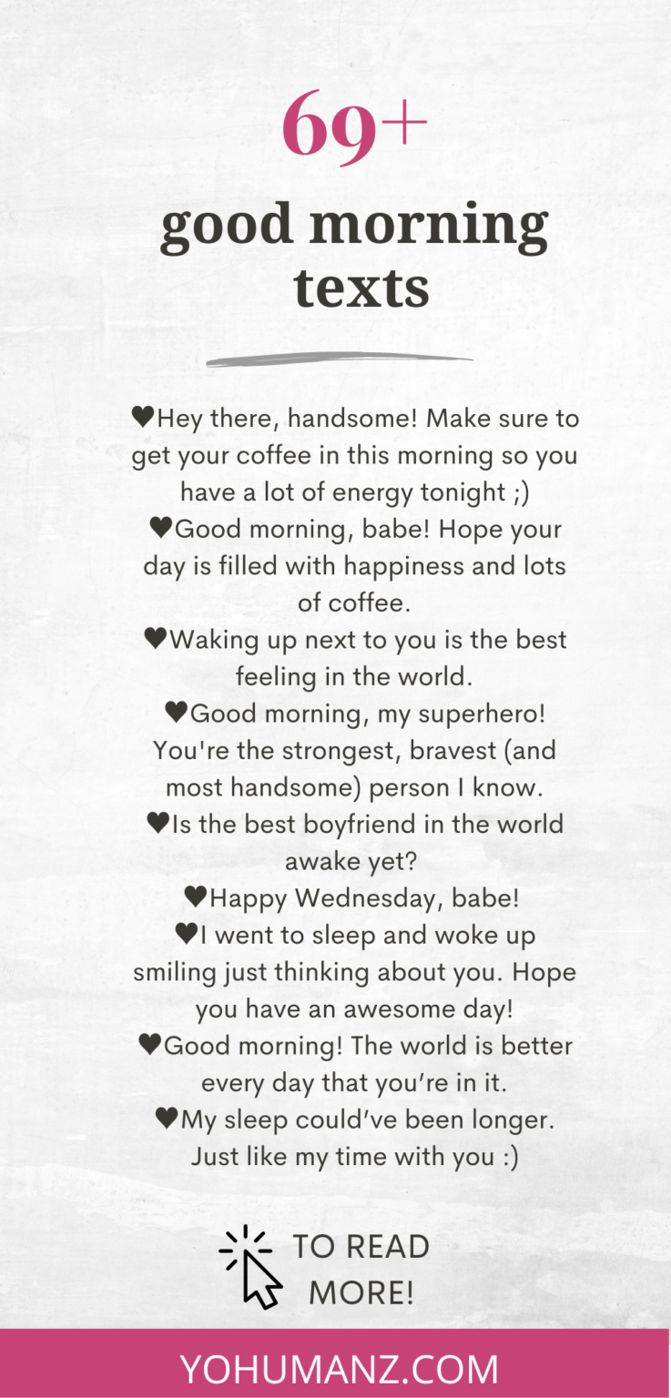 69 Cute Good Morning Texts for Him to Boost Love